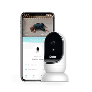 Owlet Cam Smart Baby Monitor - HD Video Monitor with Camera, Wide Angle Lens, Audio and Background Sound, Encrypted WiFi, Motion and Sound Notifications, Humidity, Room Temp, Night Vision, 2-Way Talk