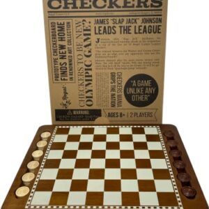 Regal Games - Luxury Checkers Board Game - Classic Tabletop Game Set - Solid Natural Pine Game Board, Interlocking Wood Checkers, Built-in Storage Grooves - Fun for Families, Kids, Parties - Ages 8+