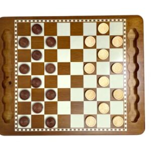 Regal Games - Luxury Checkers Board Game - Classic Tabletop Game Set - Solid Natural Pine Game Board, Interlocking Wood Checkers, Built-in Storage Grooves - Fun for Families, Kids, Parties - Ages 8+