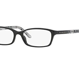 BURBERRY BE 2073 3164 Black Plastic Rectangle Eyeglasses 53mm