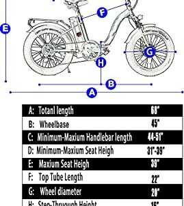 SOHOO 48V500W13AH 20"x4.0 Adult Folding Fat Tire E-Bike Mountain Electric Bicycle Beach Cruiser Snow Bike (White)