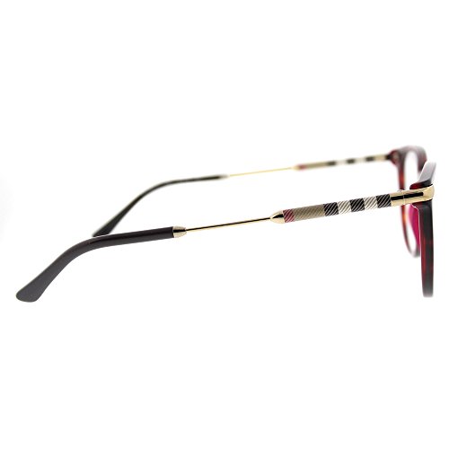 BURBERRY BE 2255Q 3657 Havana Bordeaux Plastic Square Eyeglasses 51mm