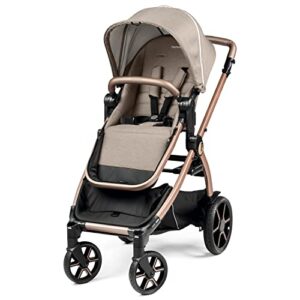 ypsi – compact single to double stroller – compatible with all primo viaggio infant car seats & ypsi bassinets – made in italy – mon amour (beige, pink, & rose gold)