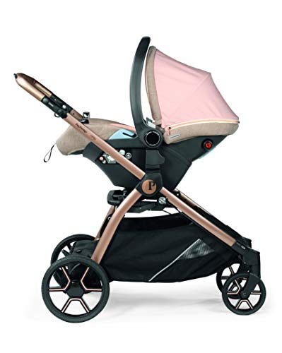 Ypsi – Compact Single to Double Stroller – Compatible with All Primo Viaggio Infant Car Seats & Ypsi Bassinets - Made in Italy - Mon Amour (Beige, Pink, & Rose Gold)