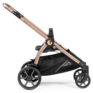 Ypsi – Compact Single to Double Stroller – Compatible with All Primo Viaggio Infant Car Seats & Ypsi Bassinets - Made in Italy - Mon Amour (Beige, Pink, & Rose Gold)