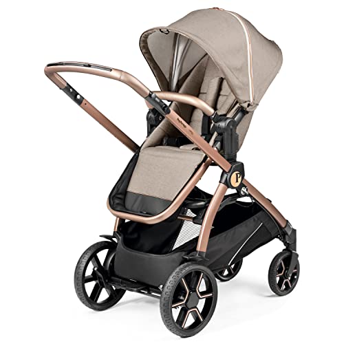 Ypsi – Compact Single to Double Stroller – Compatible with All Primo Viaggio Infant Car Seats & Ypsi Bassinets - Made in Italy - Mon Amour (Beige, Pink, & Rose Gold)