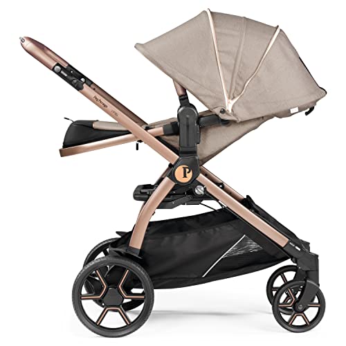 Ypsi – Compact Single to Double Stroller – Compatible with All Primo Viaggio Infant Car Seats & Ypsi Bassinets - Made in Italy - Mon Amour (Beige, Pink, & Rose Gold)