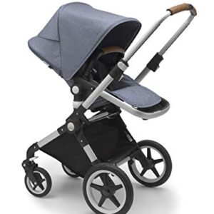 Bugaboo Lynx - The Lightest Full-Size Baby Stroller - All-Terrain with an Effortless Push and One-Handed Steering - Compatible with Bugaboo Turtle One by Nuna Car Seat - Alu/Blue Mélange