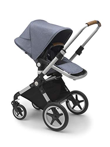 Bugaboo Lynx - The Lightest Full-Size Baby Stroller - All-Terrain with an Effortless Push and One-Handed Steering - Compatible with Bugaboo Turtle One by Nuna Car Seat - Alu/Blue Mélange