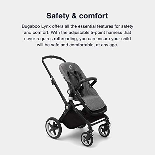 Bugaboo Lynx - The Lightest Full-Size Baby Stroller - All-Terrain with an Effortless Push and One-Handed Steering - Compatible with Bugaboo Turtle One by Nuna Car Seat - Alu/Blue Mélange