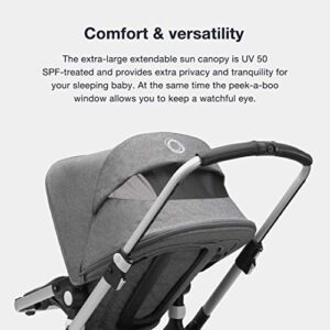 Bugaboo Lynx - The Lightest Full-Size Baby Stroller - All-Terrain with an Effortless Push and One-Handed Steering - Compatible with Bugaboo Turtle One by Nuna Car Seat - Alu/Blue Mélange