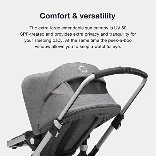 Bugaboo Lynx - The Lightest Full-Size Baby Stroller - All-Terrain with an Effortless Push and One-Handed Steering - Compatible with Bugaboo Turtle One by Nuna Car Seat - Alu/Blue Mélange