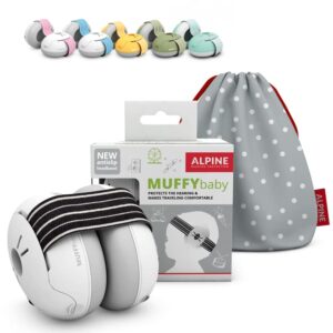 alpine muffy baby ear protection for babies and toddlers up to 36 months – ce & ansi certified – noise reduction earmuffs – comfortable baby headphones against hearing damage & improves sleep – black