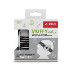 Alpine Muffy Baby Ear Protection for Babies and Toddlers up to 36 Months - CE & ANSI Certified - Noise Reduction Earmuffs - Comfortable Baby Headphones Against Hearing Damage & Improves Sleep - Black