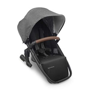 UPPAbaby Vista V2 Stroller- Greyson (Charcoal Melange/Carbon/Saddle Leather) + Upper Adapters + RumbleSeat V2- Greyson (Charcoal Melange/Carbon/Saddle Leather)