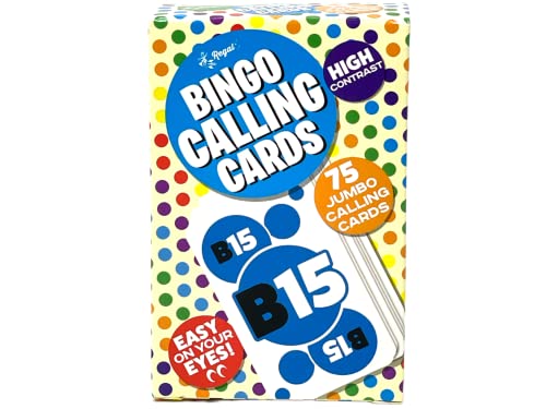 Regal Games - Standard Bingo Calling Cards - 2.5" x 3.5" - High Contrast Numbers & Letters - Durable Plastic Coating - Cardstock - 75 Count (B1 - O75)