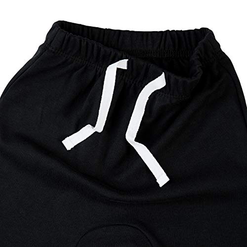 SOBOWO Newborn Baby Boy Girl 3-Pack Joggers Infant Baby Cotton Harem Pants for Toddler Boys Girls Interlock 195 GSM (0-3 Months, Black/White/Grey)