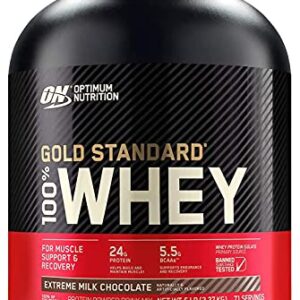 Optimum Nutrition Gold Standard 100% Whey Protein Powder, Extreme Milk Chocolate, 5 Pound (Packaging May Vary)