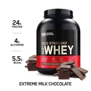 Optimum Nutrition Gold Standard 100% Whey Protein Powder, Extreme Milk Chocolate, 5 Pound (Packaging May Vary)