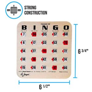 Regal Games - Finger-Tip Shutter Slide Bingo Cards - 25 Pack - Woodgrain - Perfect for Group Events, Bulk Purchasing