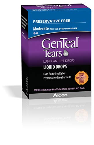 ALCON GenTeal Tears Lubricant Eye Drops, Moderate Liquid Drops, SingleUse Vials,1 pack of 36 ct , 0.03 Fl Oz