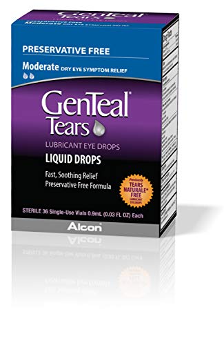 ALCON GenTeal Tears Lubricant Eye Drops, Moderate Liquid Drops, SingleUse Vials,1 pack of 36 ct , 0.03 Fl Oz