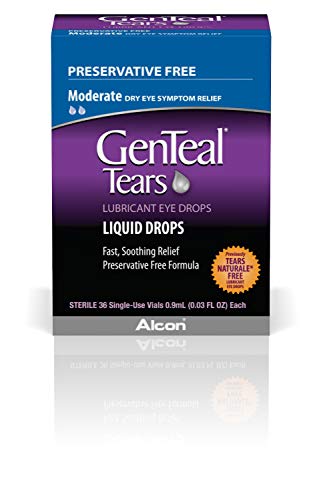 ALCON GenTeal Tears Lubricant Eye Drops, Moderate Liquid Drops, SingleUse Vials,1 pack of 36 ct , 0.03 Fl Oz