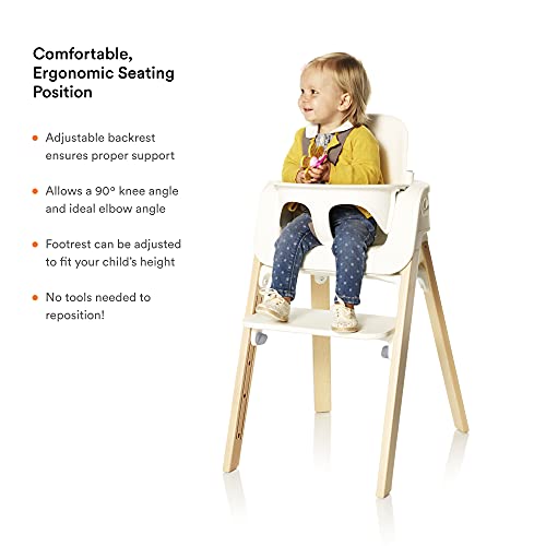 Stokke Steps High Chair, Black - 5-in-1 Seat System - Includes Baby Set - Suits Babies 6-36 Months - Chair Holds Up to 187 lbs. - Tool Free & Adjustable