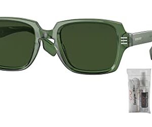 BURBERRY Eldon BE4349 394671 51MM Green/Dark Green Rectangle Sunglasses for Men + BUNDLE With Designer iWear Complimentary Eyewear Kit