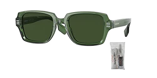 BURBERRY Eldon BE4349 394671 51MM Green/Dark Green Rectangle Sunglasses for Men + BUNDLE With Designer iWear Complimentary Eyewear Kit