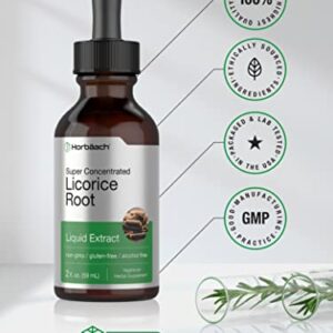 Licorice Root Extract | 2 oz | Alcohol Free | Vegetarian, Non-GMO, Gluten Free Liquid Tincture | by Horbaach