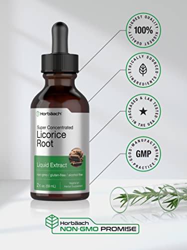 Licorice Root Extract | 2 oz | Alcohol Free | Vegetarian, Non-GMO, Gluten Free Liquid Tincture | by Horbaach