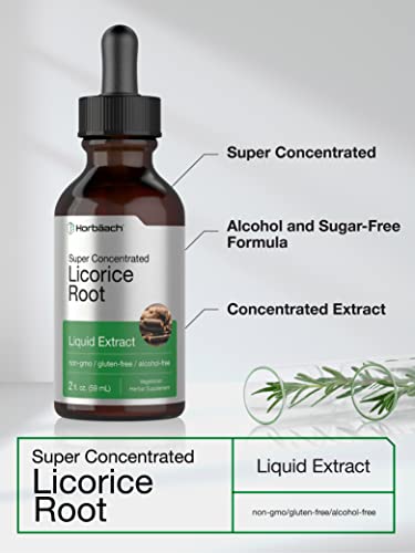 Licorice Root Extract | 2 oz | Alcohol Free | Vegetarian, Non-GMO, Gluten Free Liquid Tincture | by Horbaach