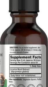 Licorice Root Extract | 2 oz | Alcohol Free | Vegetarian, Non-GMO, Gluten Free Liquid Tincture | by Horbaach