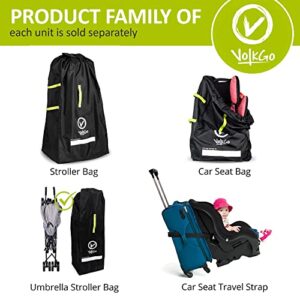 V VOLKGO Gate Check Double Stroller Bag for Airplane Travel | Extra Large & Ultra Durable Cover | Padded Adjustable Backpack Shoulder Straps | Easy Carrying