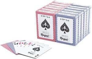 regal games – bulk playing cards -2 sets of 6-red and blue-12 pack – poker size, standard index -for blackjack, euchre, canasta card game – perfect for large events, bulk purchasing