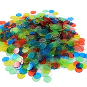 Regal Games - 1,000 Transparent Bingo Chips - 3/4 Inch - for Large Group Games, Game Night, Bingo Hall, & Educational Activities - Ages 5+ - 1,000 Count - Perfect for Bulk Purchasing