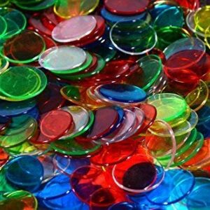 Regal Games - 1,000 Transparent Bingo Chips - 3/4 Inch - for Large Group Games, Game Night, Bingo Hall, & Educational Activities - Ages 5+ - 1,000 Count - Perfect for Bulk Purchasing