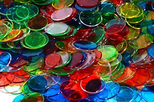 Regal Games - 1,000 Transparent Bingo Chips - 3/4 Inch - for Large Group Games, Game Night, Bingo Hall, & Educational Activities - Ages 5+ - 1,000 Count - Perfect for Bulk Purchasing