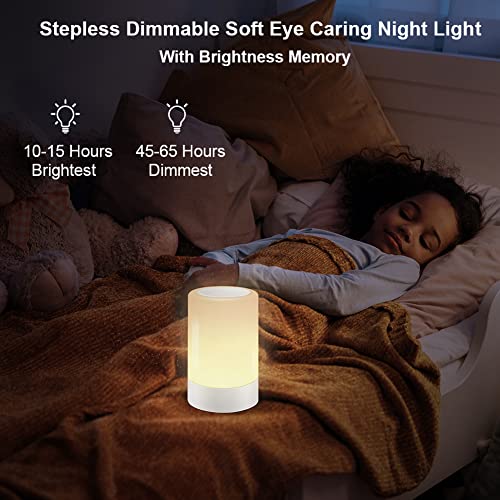 G Keni Nursery Night Light for Babies, LED Bedside Touch Sensor Lamp for Kids Breastfeeding and Sleep Aid, USB Rechargeable Nursing Lamp Dimmable Warm Night Light, Soft Eye Caring