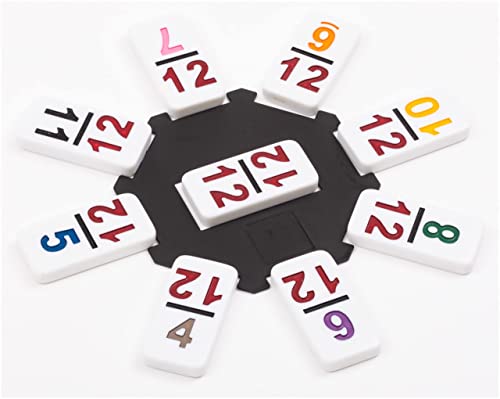 Regal Games - Double 12 Dominoes - Colored Numbers Set - Mexican Train Game Set with Hub, 91 Numbered Domino Tiles, 4 Trains, and Collector's Tin - Ideal for 2-4 Players Ages 8 for Kids and Adults