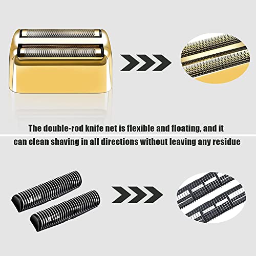 Shaver Replacement Foil and Cutters compatible with BaBylissPRO Barberology Double FXFS2 (2PC Gold)