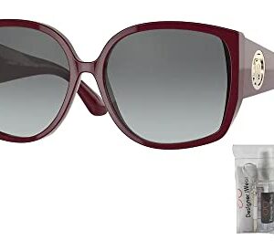 BURBERRY BE4290 340311 61MM Bordeaux/Grey Gradient Square Sunglasses for Women + BUNDLE With Designer iWear Complimentary Eyewear Kit