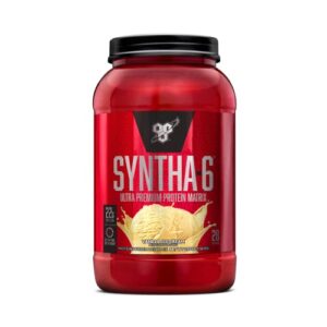 bsn syntha-6 whey protein powder, vanilla protein powder with micellar casein, milk protein isolate powder, vanilla ice cream, 28 servings (package may vary)