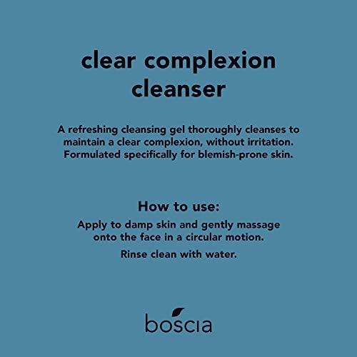 boscia Clear Complexion Cleanser - Vegan Cruelty-Free Daily Face Wash & Pore Minimizer, Natural Clean Skincare. Acne & Blackhead Remover,5.07 Fl Oz (Pack of 1)