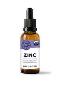 vimergy organic liquid zinc, 57 servings – alcohol free zinc sulfate – supports immune health & metabolism – antioxidant – gluten-free, non-gmo, kosher, vegan & paleo friendly (115 ml)