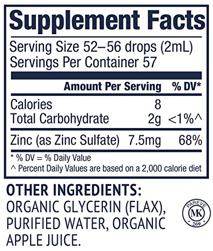 Vimergy Organic Liquid Zinc, 57 Servings – Alcohol Free Zinc Sulfate – Supports Immune Health & Metabolism – Antioxidant – Gluten-Free, Non-GMO, Kosher, Vegan & Paleo Friendly (115 ml)