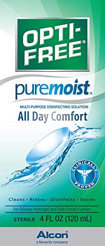 ALCON Opti-free Puremoist Multi-Purpose Disinfecting Solution, White, 4 Fl Oz