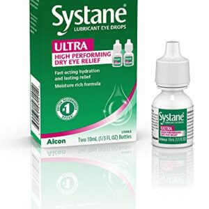 Systane Ultra Lubricant Eye Drops, Artificial Tears for Dry Eye, Twin Pack, 10-mL Each