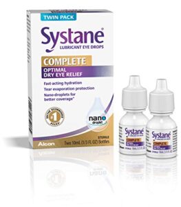 systane complete lubricant eye drops, 0.34 fl oz, 2 count (pack of 1)